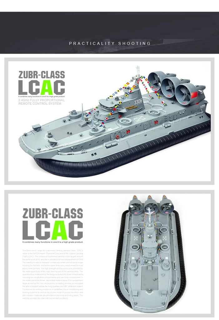 ZUBR-CLASS LCAC 2.4G 1:110 Brushless Motor ESC Amphibious Hovercraft R – CrazyRC.com
