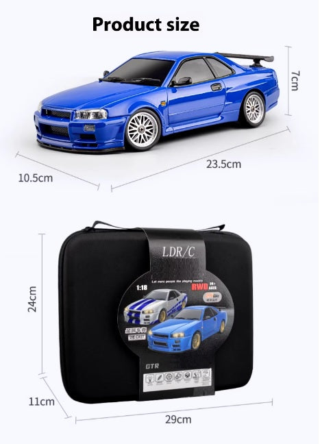 LDRC LD1899 1:18 Nissan Skyline GTR R34 2.4GHz Metal Body Remote Contr – CrazyRC.com