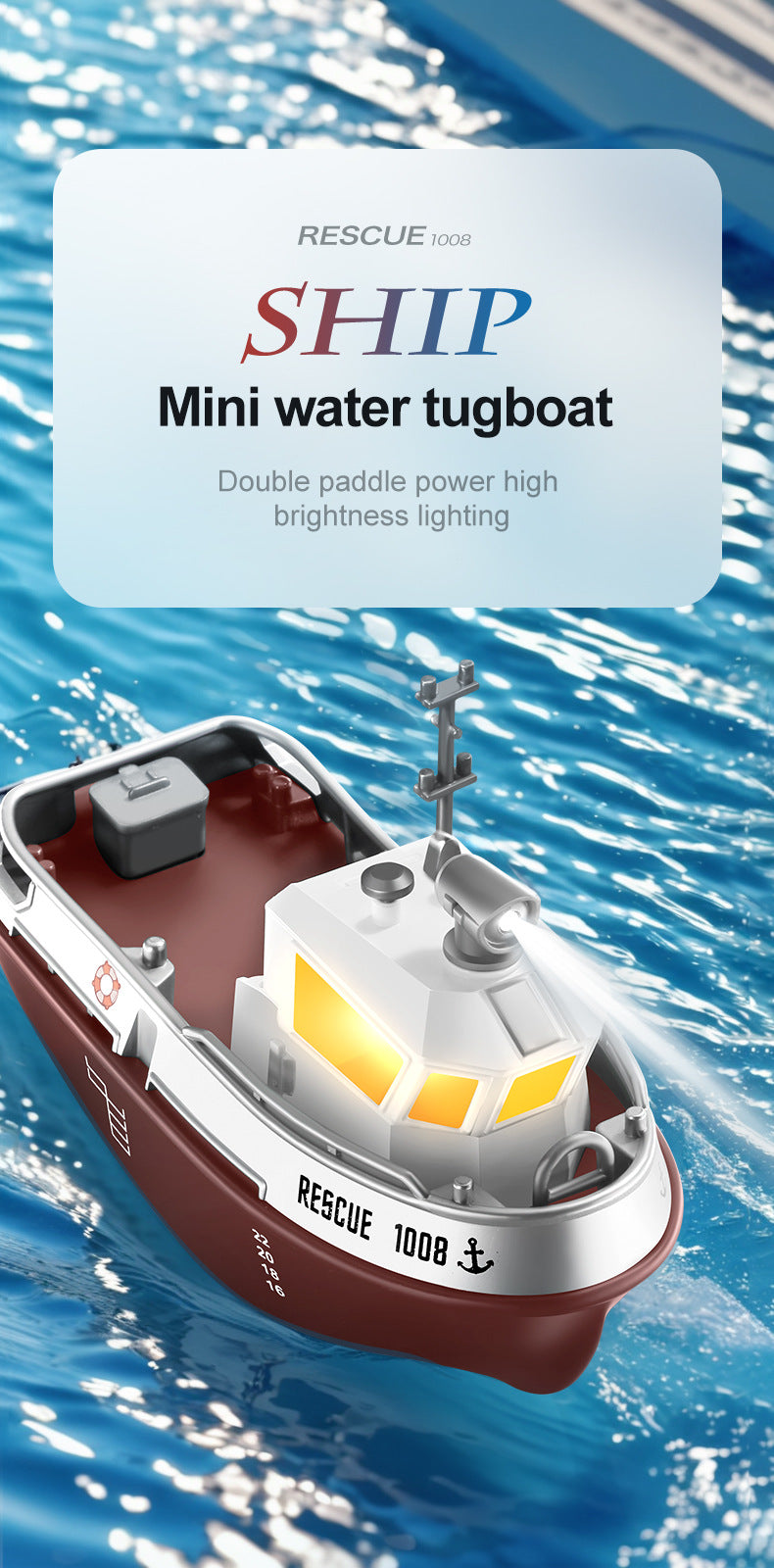 Remote Control Tugboat – Rescue 1008 1:32 Scale Mini Boat – CrazyRC.com